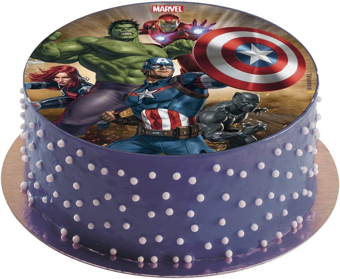 Dekora 231365 Marvel Avengers Cake Topper - Sugar-Free Edible Paper ...