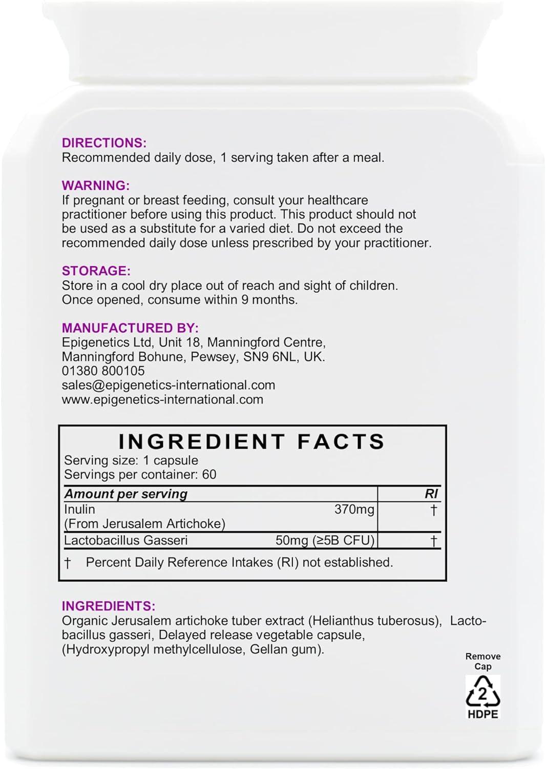 Lactobacillus Gasseri | 5 Billion CFU Probiotic + Jerusalem Artichoke ...