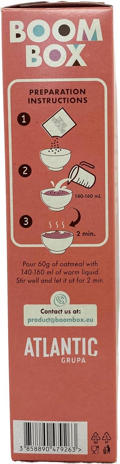 BOOM BOX Raspberry Vanilla Oatmeal - 300g - A Delightful Blend of Fruit ...