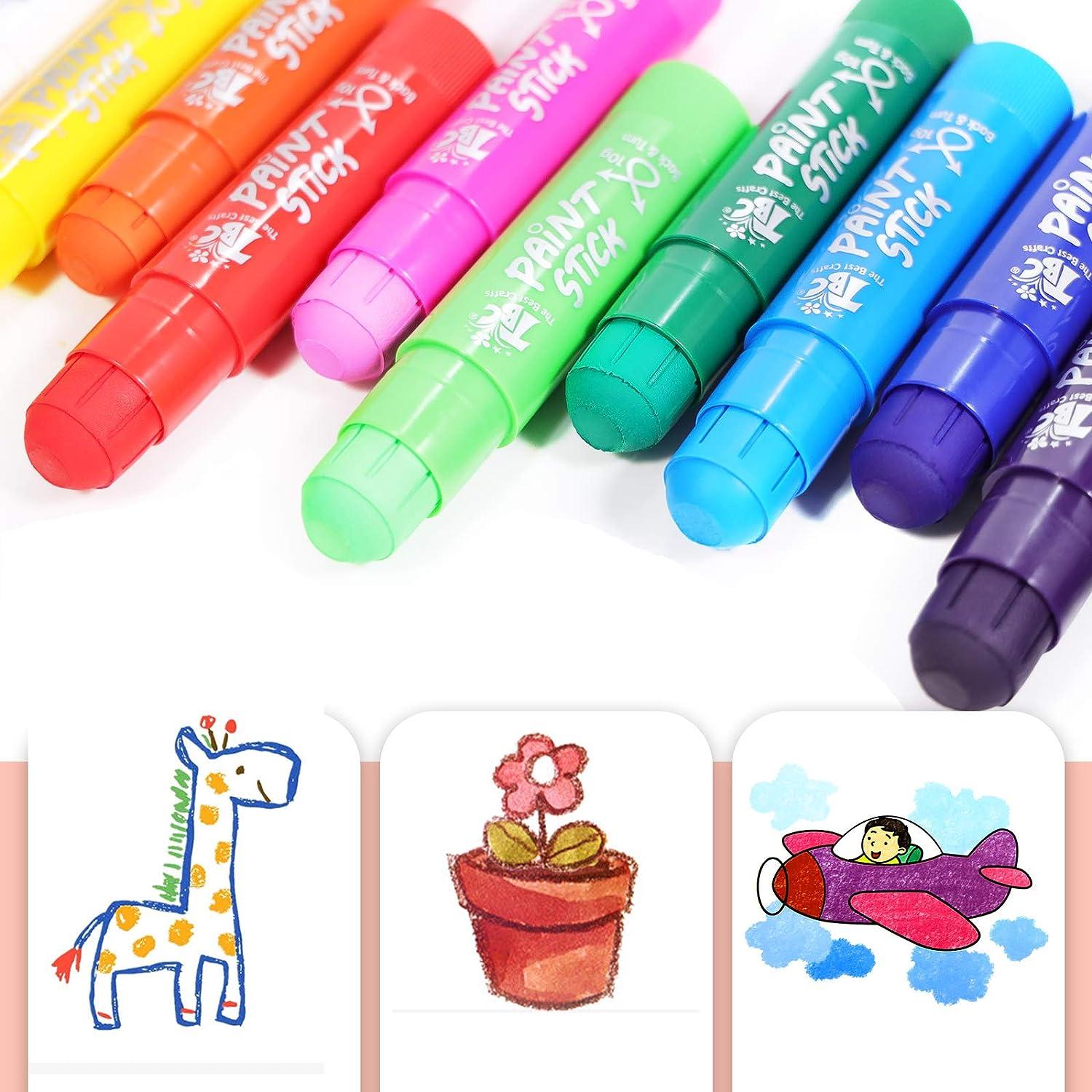 TBC Tempera Paint Sticks - 12 Classic Washable Non-Toxic Colors for ...