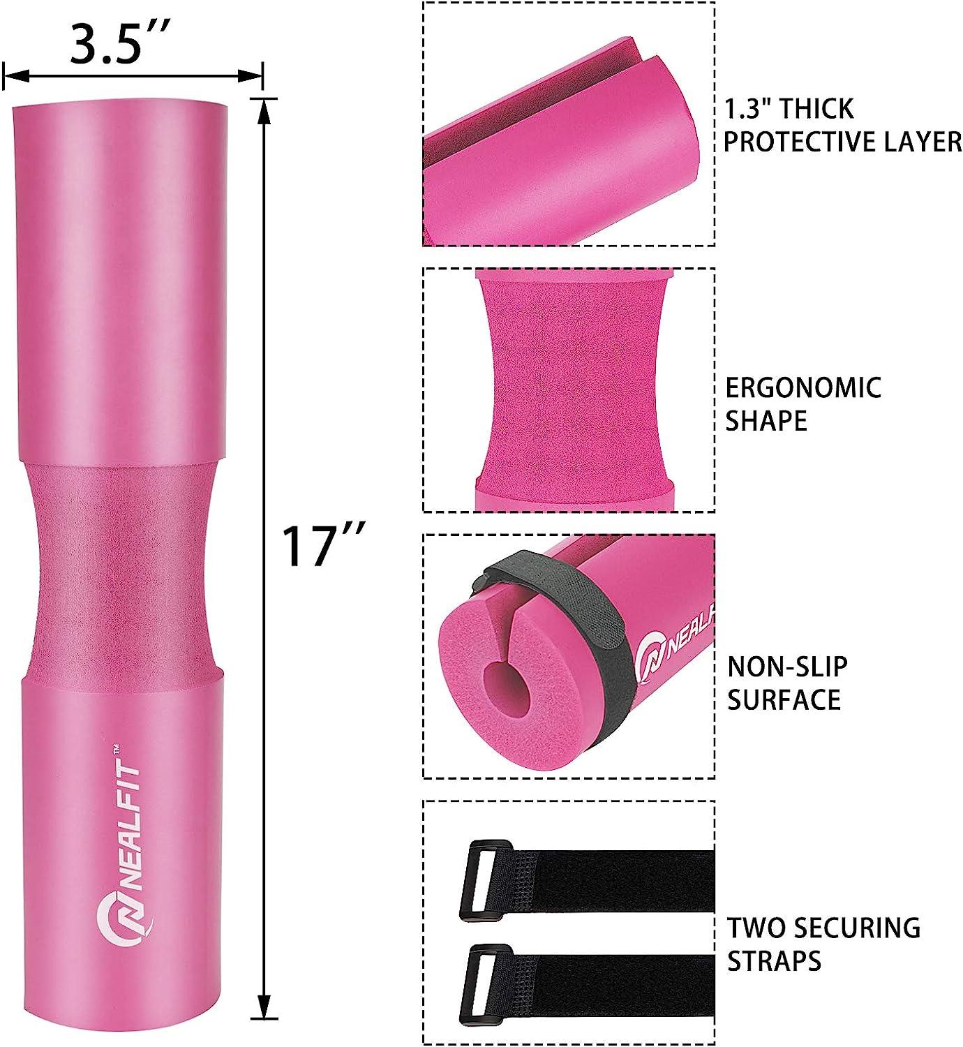 NEALFIT Barbell Pad for Squats & Hip Thrusts - Pink Squat Bar Pad for ...
