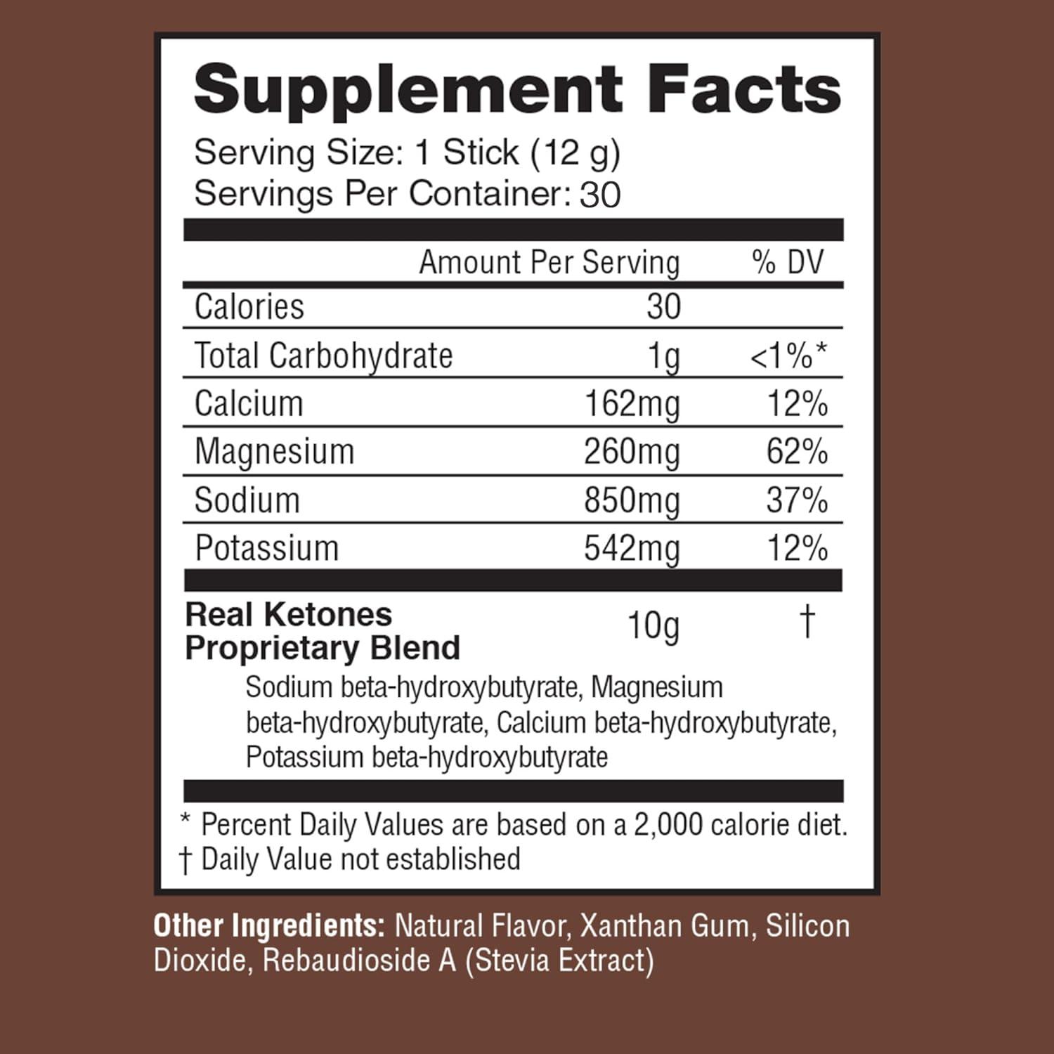 Real Ketones Exogenous Keto BHB Drink Mix with Electrolytes - Chocolate ...