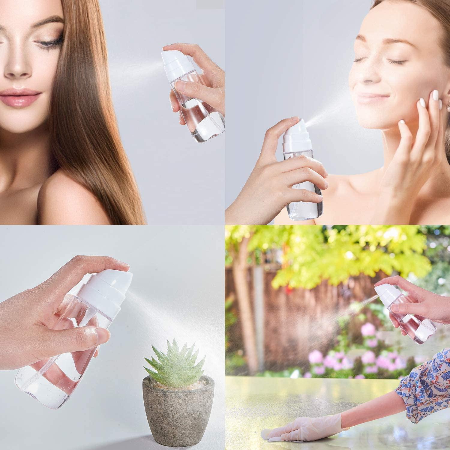 2 Pack 3.4oz Small Spray Bottles for Hair & Face - Refillable Fine Mist ...