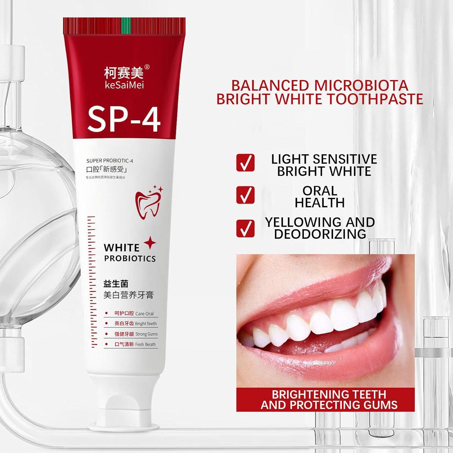 Probiotic Whitening Toothpaste SP-4 | Bright White Formula for Teeth ...