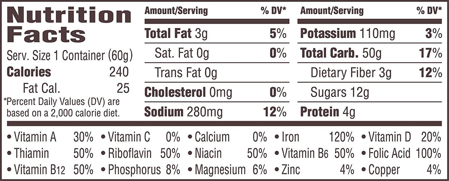 Honey Bunches Of Oats Nutrition Label