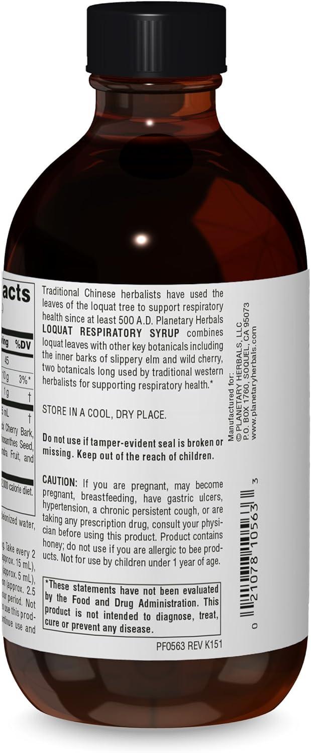 Planetary Herbals Loquat Respiratory Syrup 8 fl oz - Natural Relief for ...