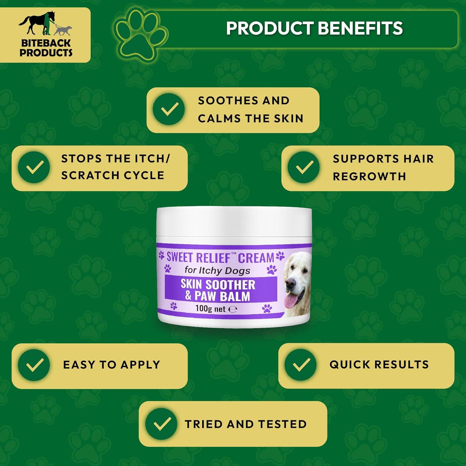 Biteback Products Sweet Relief - Dog Skin Cream & Paw Balm (100g) | Buy ...