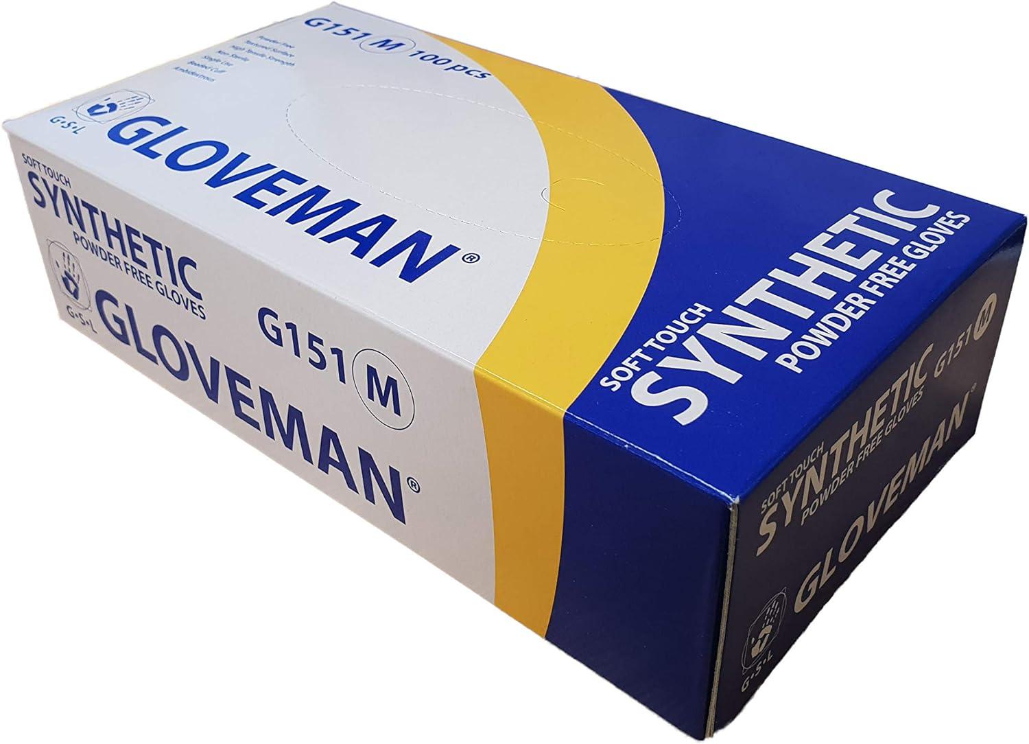 GLOVEMAN Soft Touch Synthetic Powder Free Disposable Gloves - Box of ...