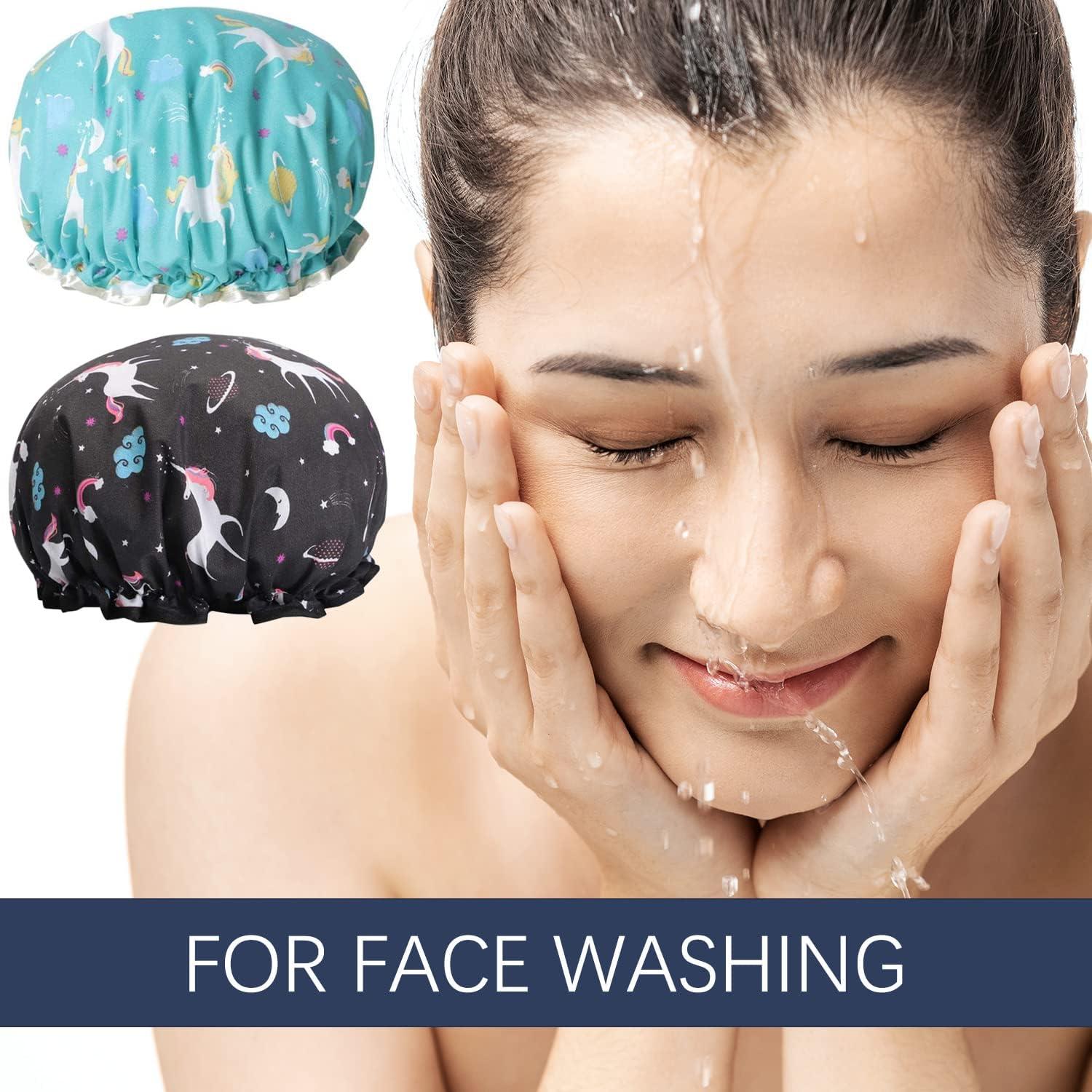 Reusable Waterproof Shower Hood for Women - 2 Pack Elastic Bathroom ...