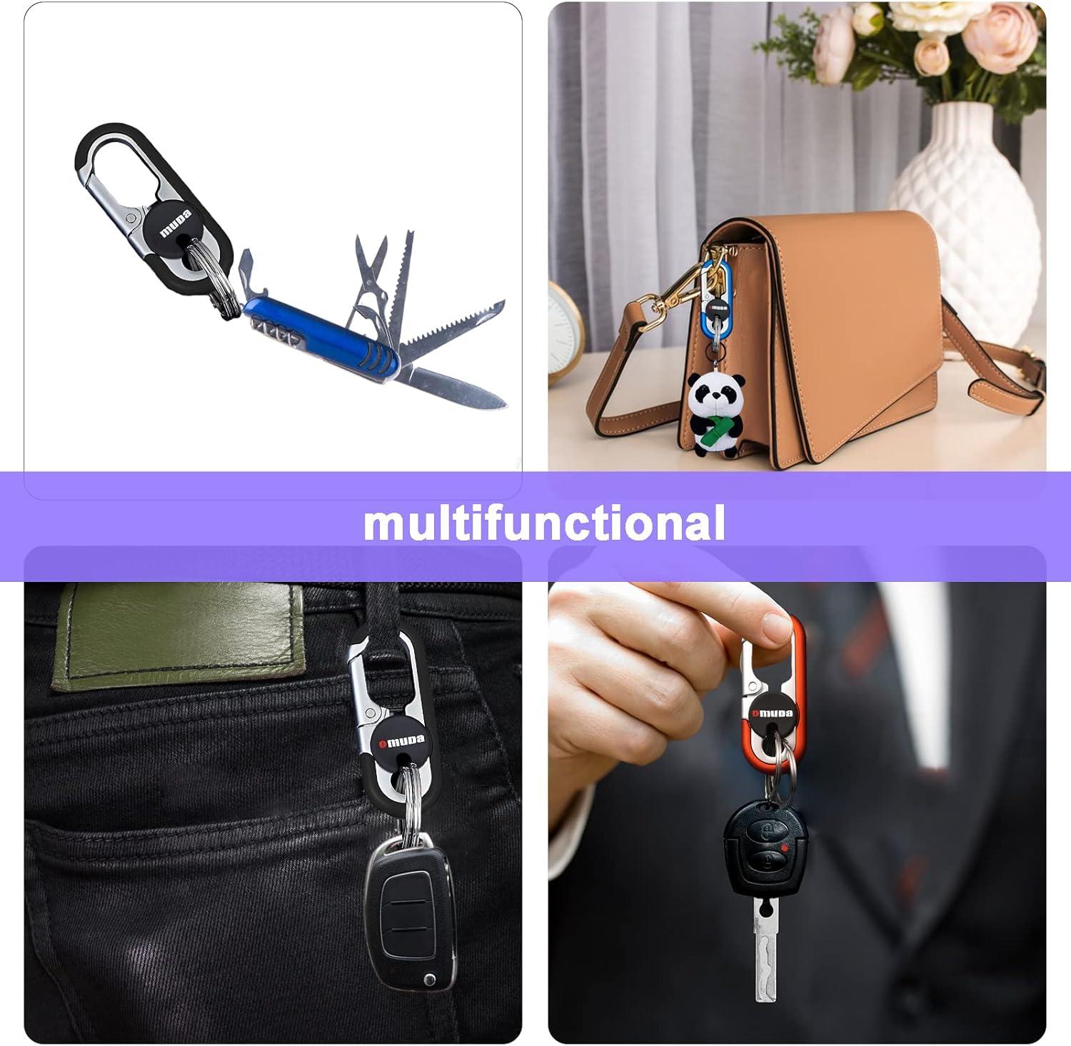 Buy Tuzhe Keychain Carabiner Set - 3 Rust-Free Steel Carabiners with 6 ...