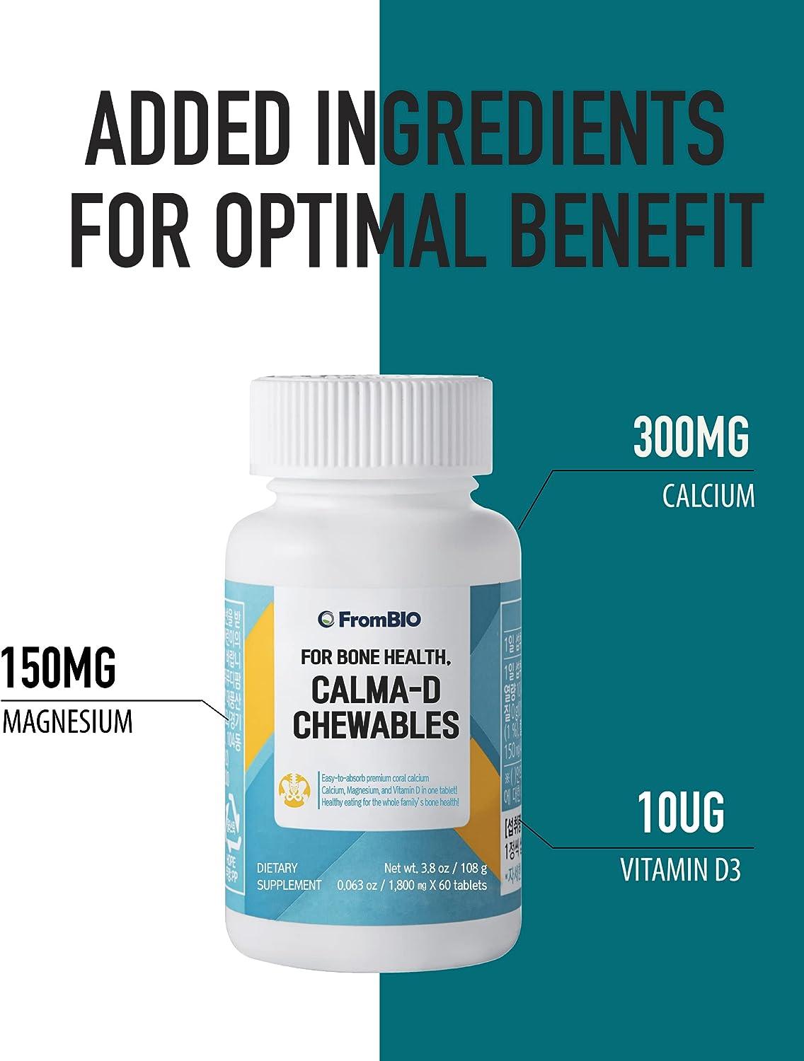 Calma-D Chewables: 300mg Calcium, 150mg Magnesium, 10ug Vitamin D - 60 ...