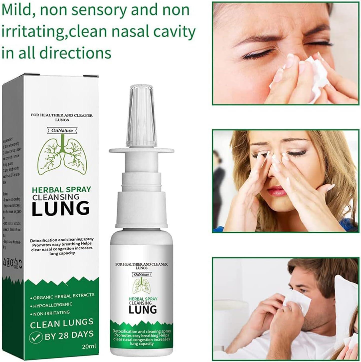 Onnature Organic Herbal Lung Cleanse & Repair Nasal Spray Pro - Relieve ...