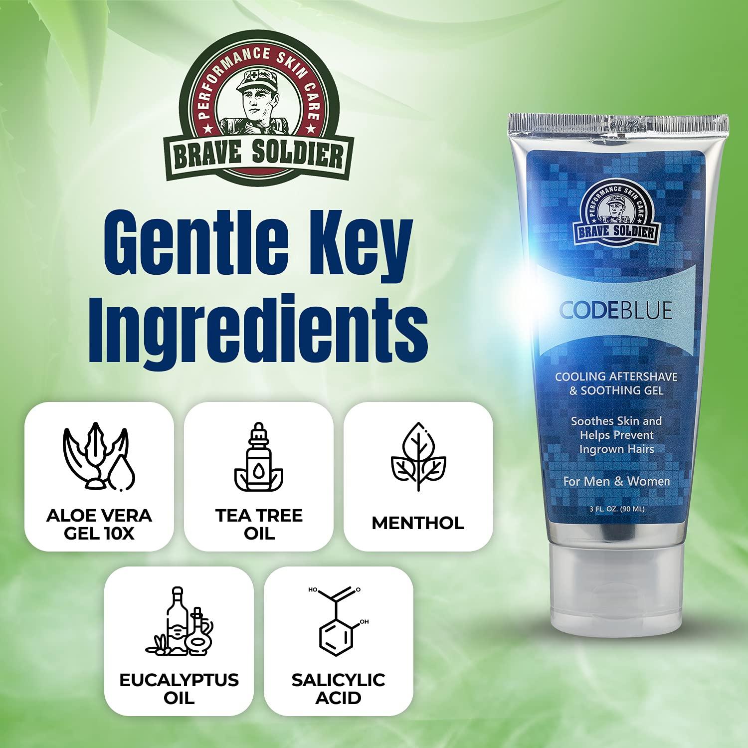 Brave Soldier Code Blue After Shave Gel - 3 fl. oz. - Cooling ...