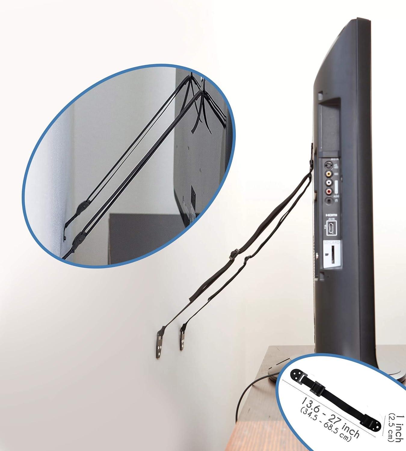 Boxiki Kids Heavy Duty Anti-Tip Furniture Straps - Set of 4, Adjustable ...