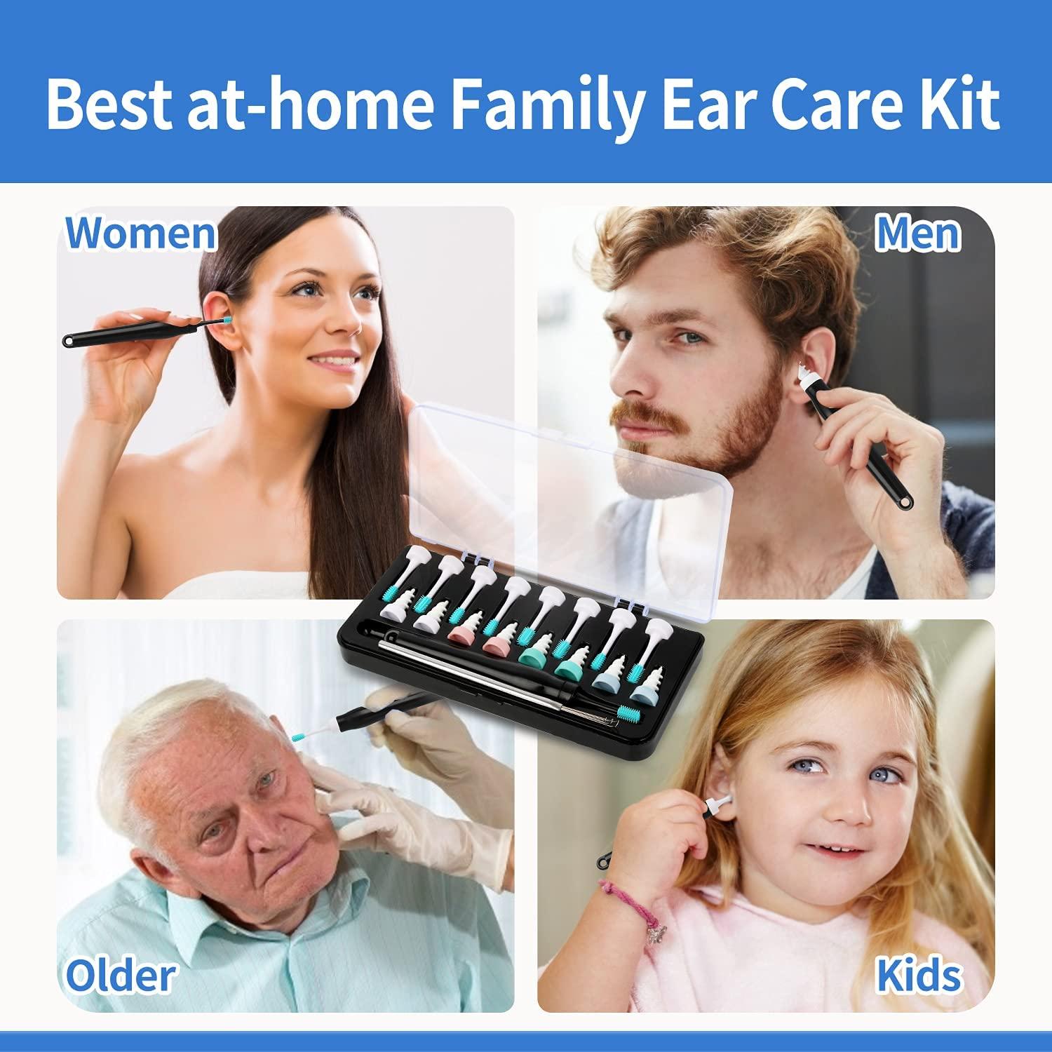 Q-Grips Earwax Remover - Safe Silicone Ear Cleaner with 16 Replacement ...