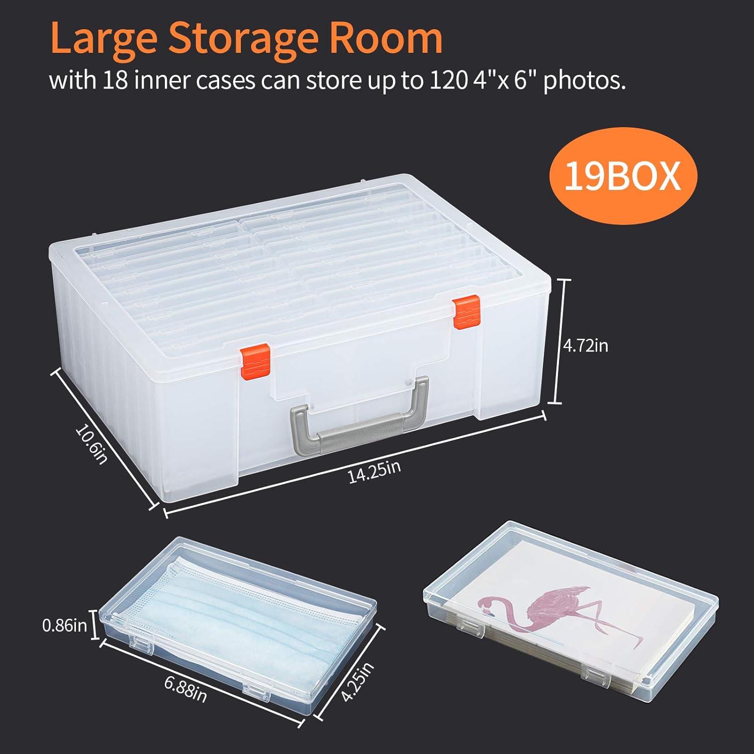 Acid-Free 4x6 Photo Storage Box - 18 Extra Large Inner Cases ...