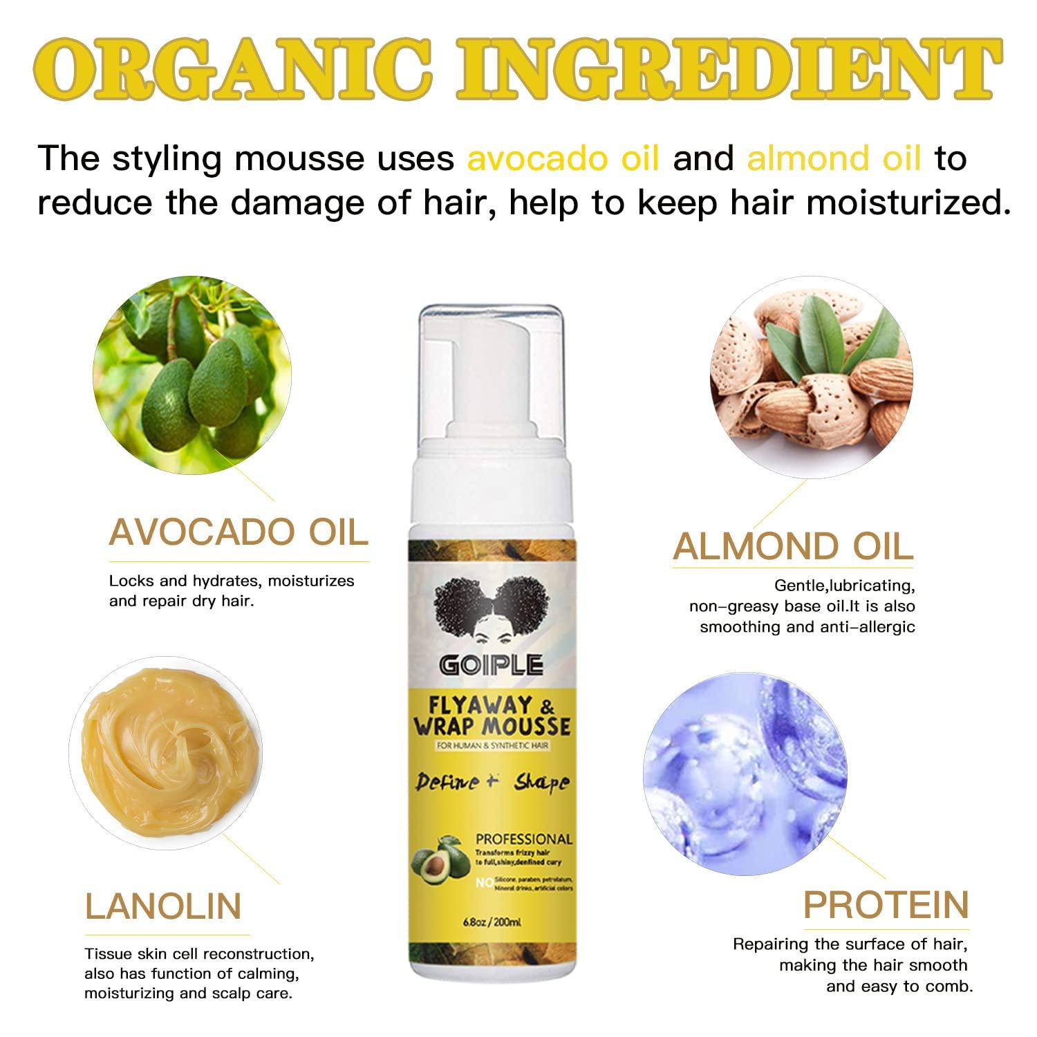 Curly Hair Mousse for Wigs & Extensions - Strong Hold Hair Adhesive ...