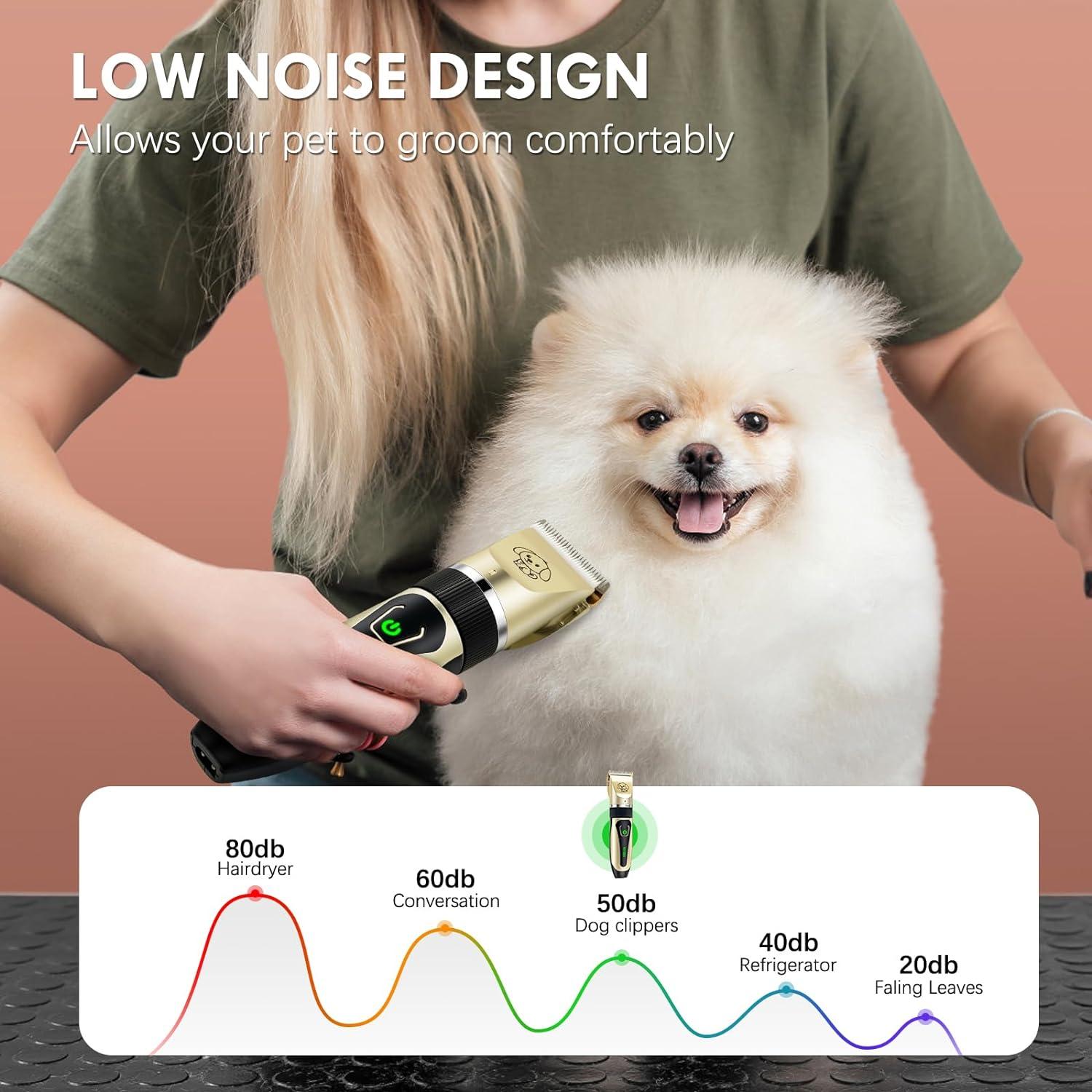 Dog Clippers Cordless Dog Grooming Kit 2-Speed Rechargeable Dog ...