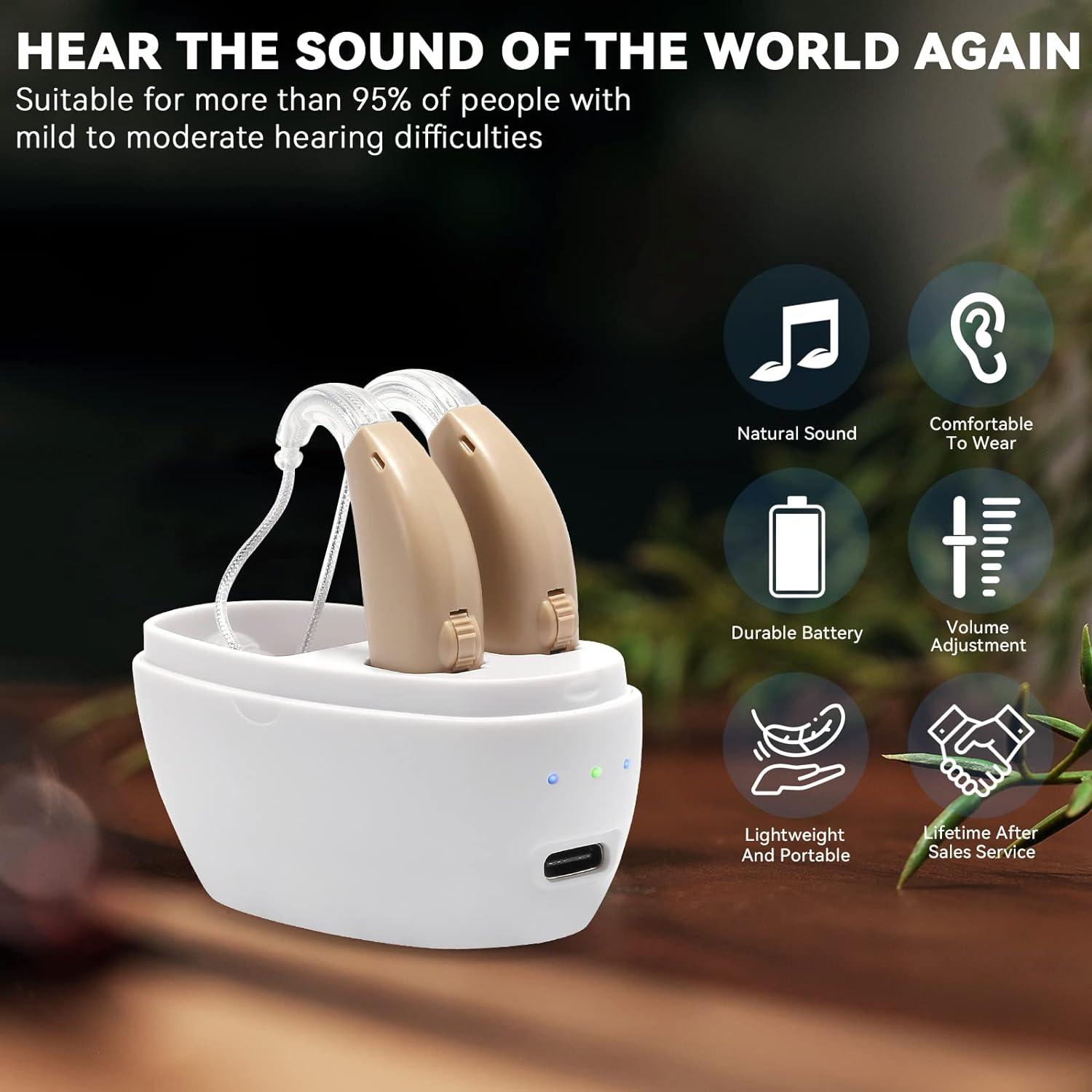 Rechargeable Noise Cancelling Hearing Aids for Seniors - Personal Sound ...