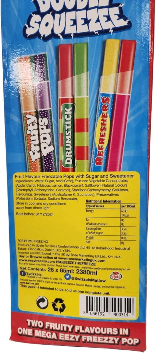 Swizzels Double Squeeze Assorted Candy Sticks - 28 Twin Packs Bulk Box ...