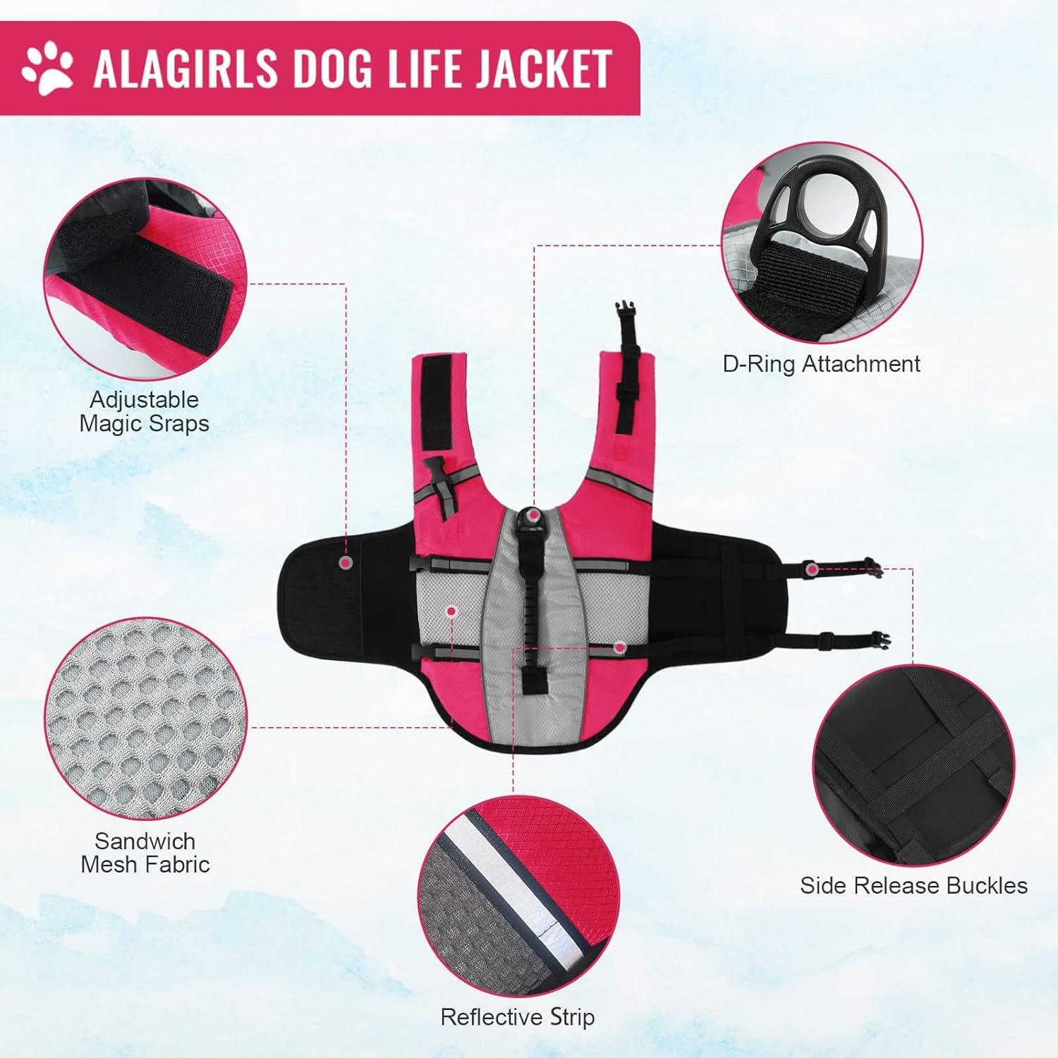 Alagirls Ripstop Dog Lifeline - Small Buoyant Life Preserver & Bathing ...