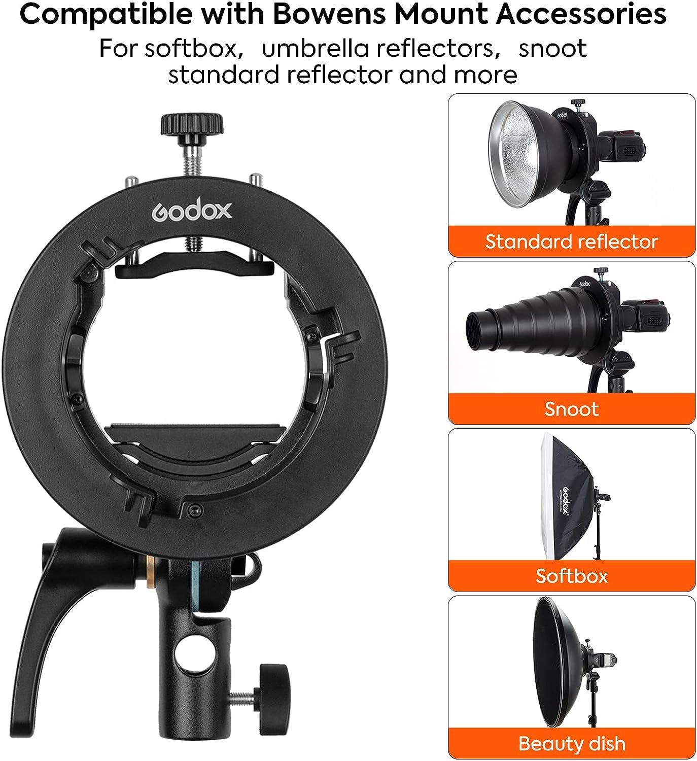 Godox S2 Speedlite S-Type Bracket with Bowens Mount for V1 AD200Pro ...