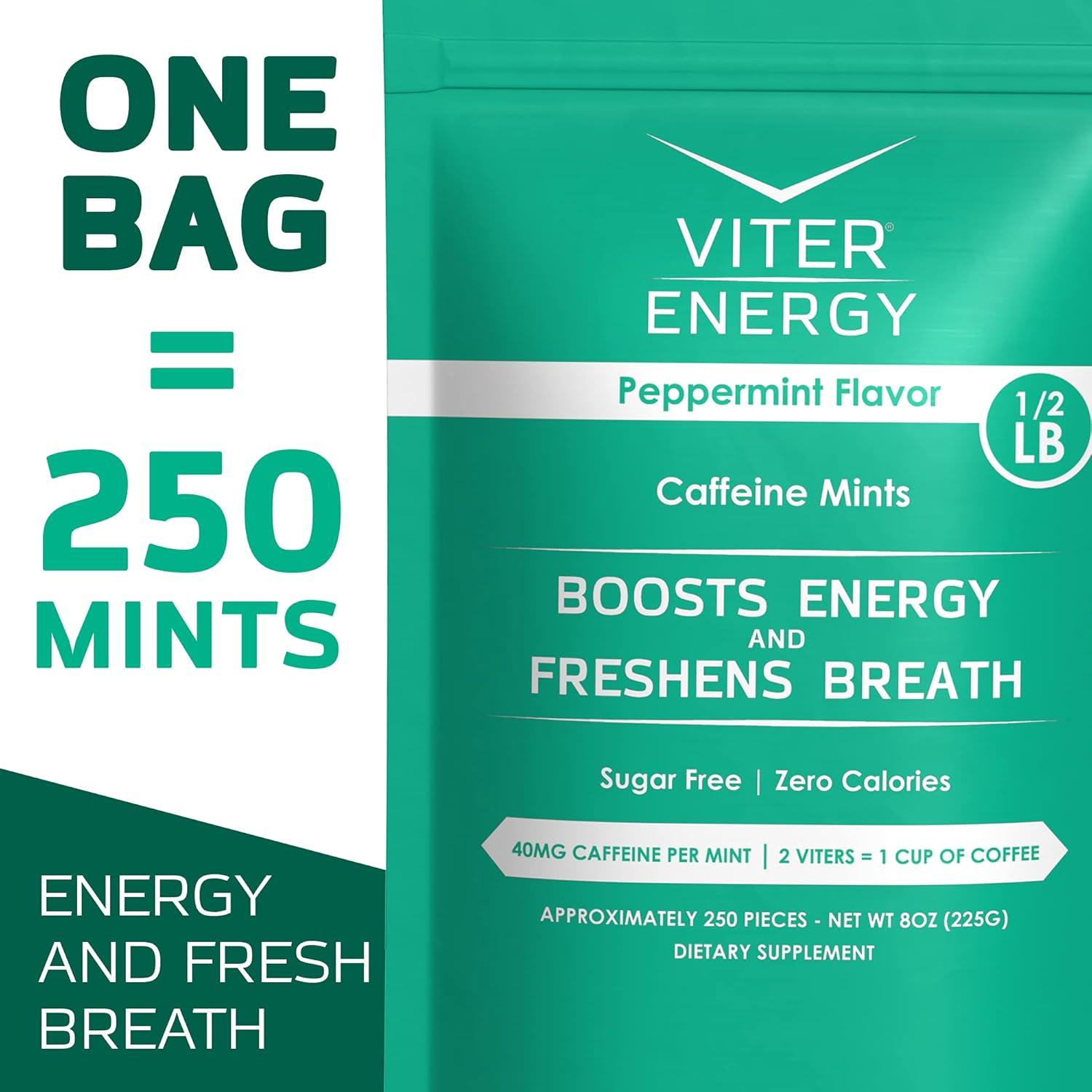 Viter Energy Caffeinated Mints 40mg Caffeine B Vitamins Sugar Free ...