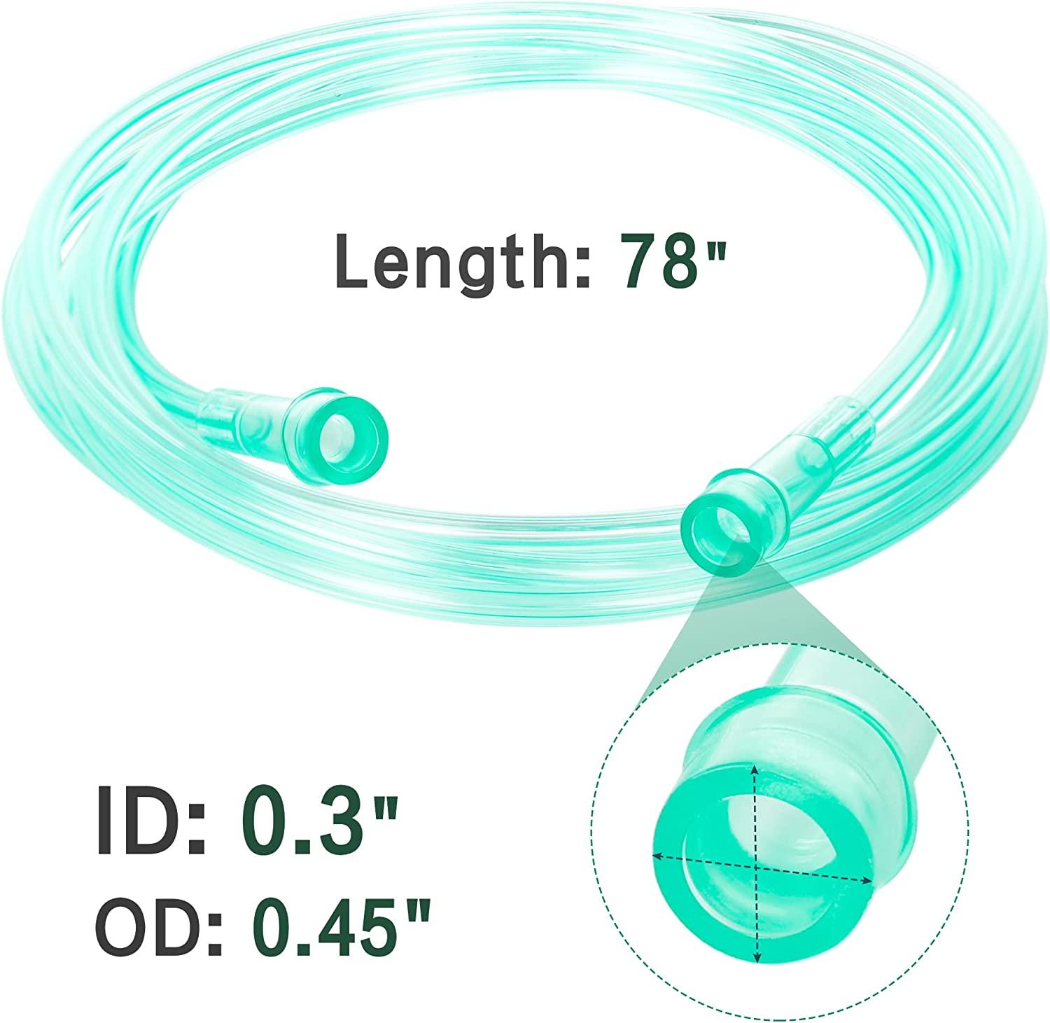 2 Pack Standard Oxygen Mask with 6.6' Tubing - Adjustable Strap, Size L ...