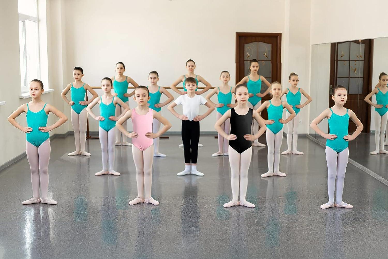 DANSHOW Tank Dance Leotards for Girls 9-10 Years - Scallop Black, Back ...