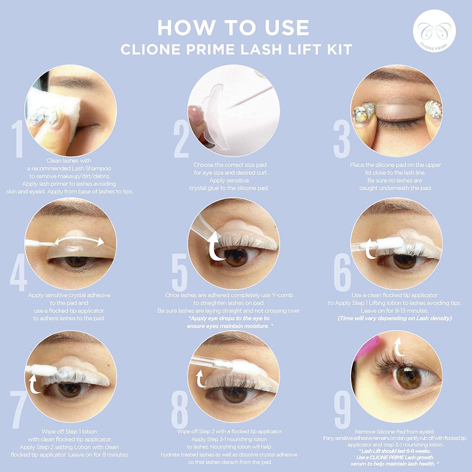 CLIONE PRIME Lash Lift Kit - 44 Pcs Eyebrow Lamination & Eyelash Perm ...