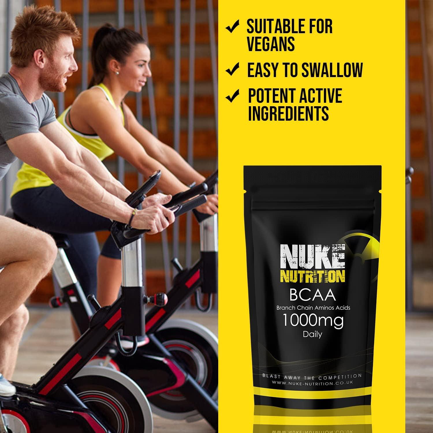 Nuke Nutrition BCAA Capsules - 60 Capsules 1000mg | Essential Amino ...