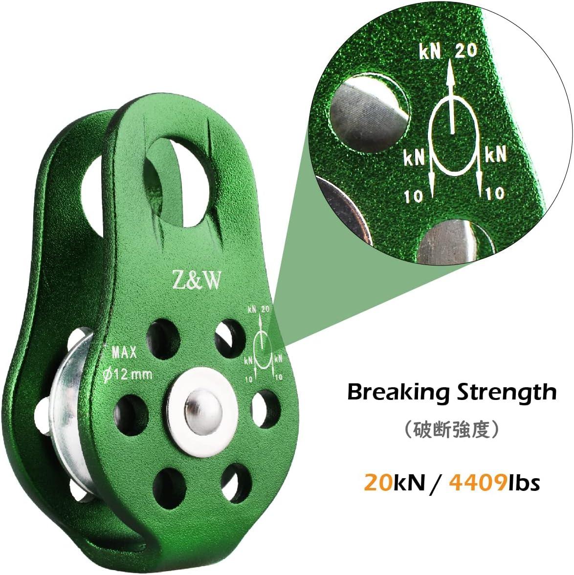 TRIWONDER 20kN Climbing Rescue Pulley - Single Sheave Aluminum Fixed ...