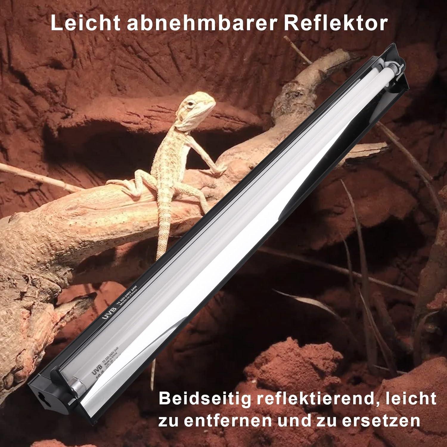 AIICIOO T5 Fluorescent Tube Terrarium Lamp 10.0 - 24W UVB Reptile Light ...
