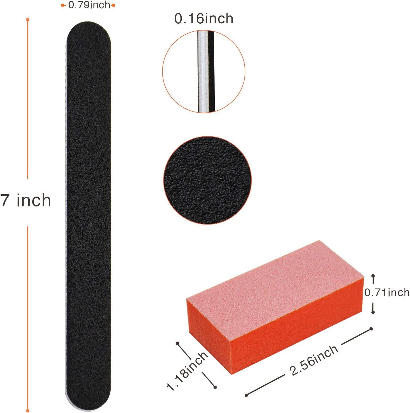 Professional Nail Files and Buffers Set - 20Pcs Double-Sided Emery ...