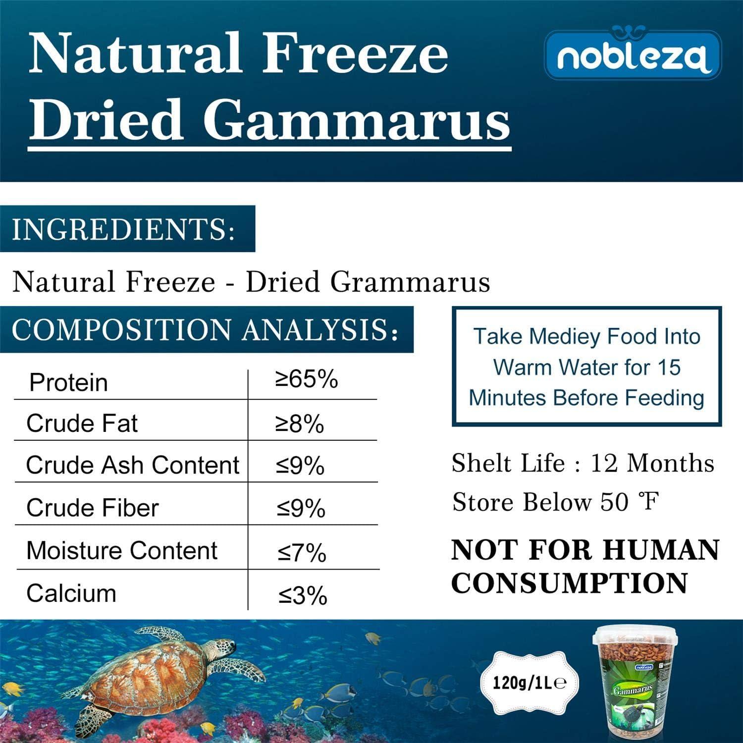 Nobleza Gammarus Turtle Food - Premium Natural River Shrimp for Turtles ...