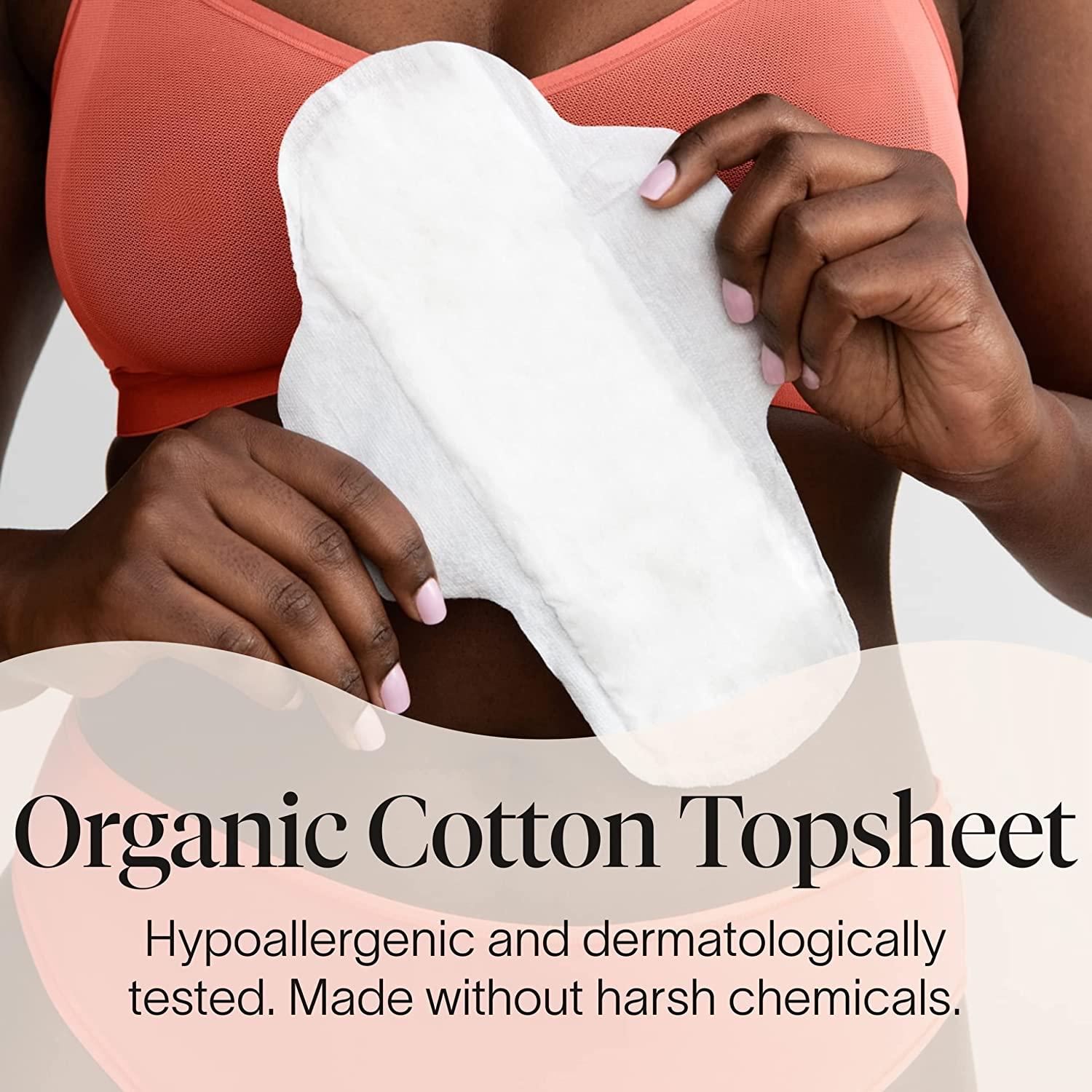 Cora Organic Ultra Thin Overnight Pads with Wings - 100% Organic Cotton ...