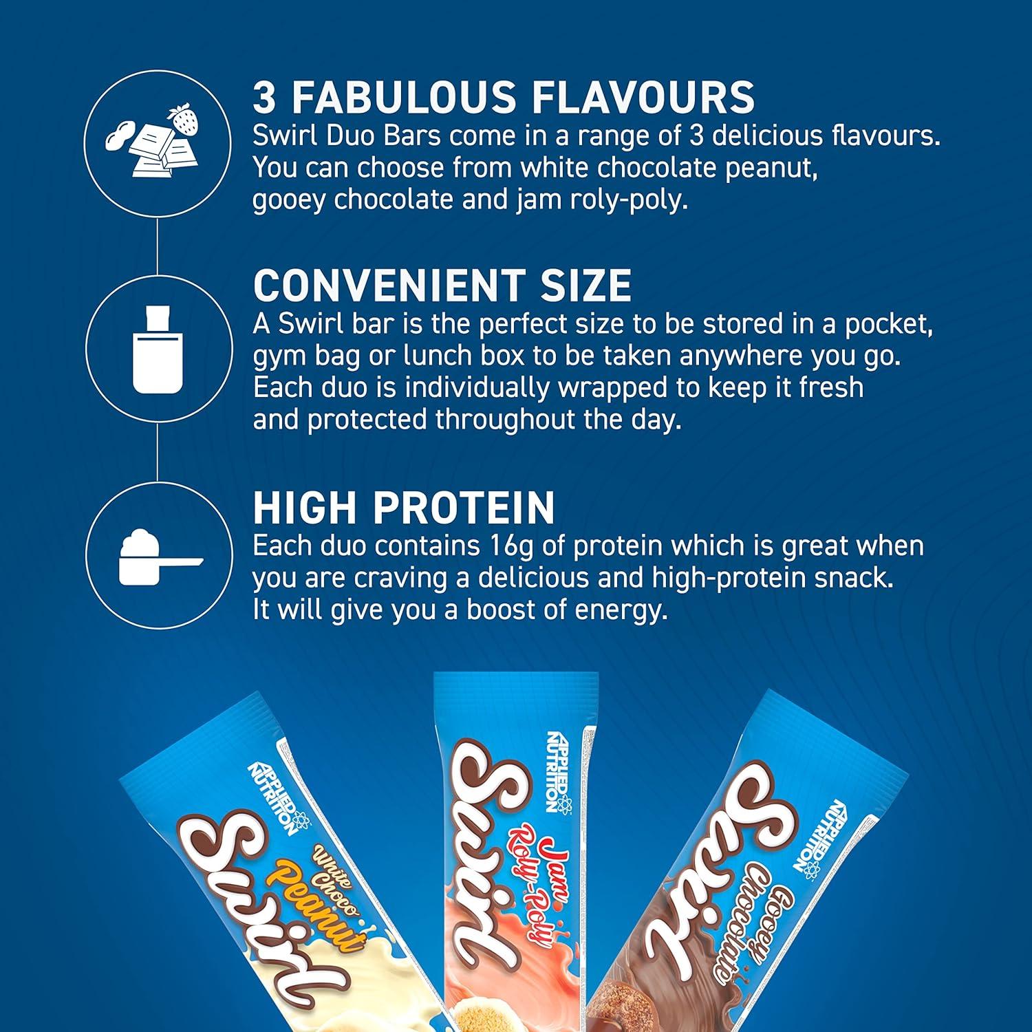 Applied Nutrition Swirl Protein Bars - High Protein Low Sugar On The Go ...