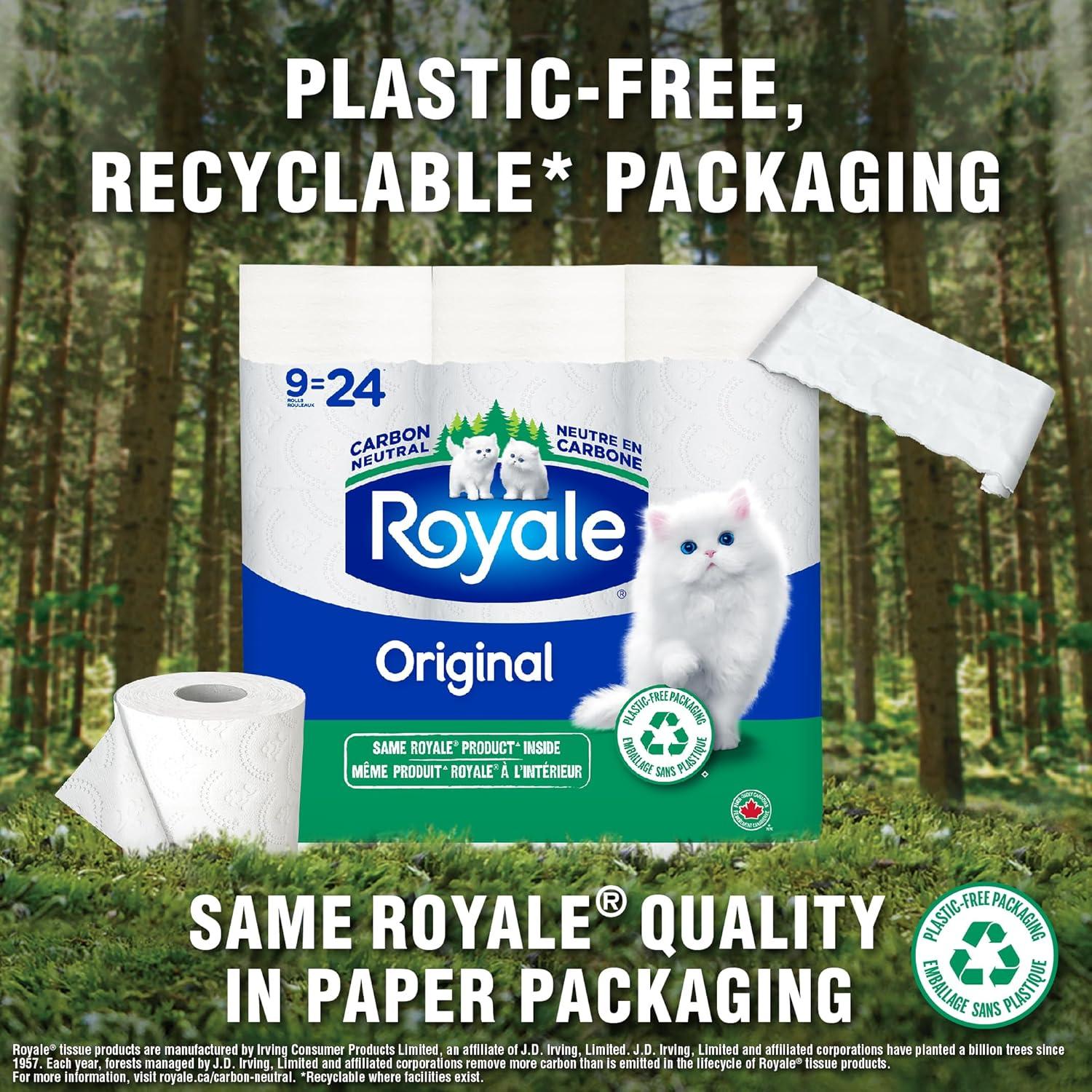 Royale Original Recyclable Paper Pack 9 Equal 24 Toilet Paper Rolls 327 ...
