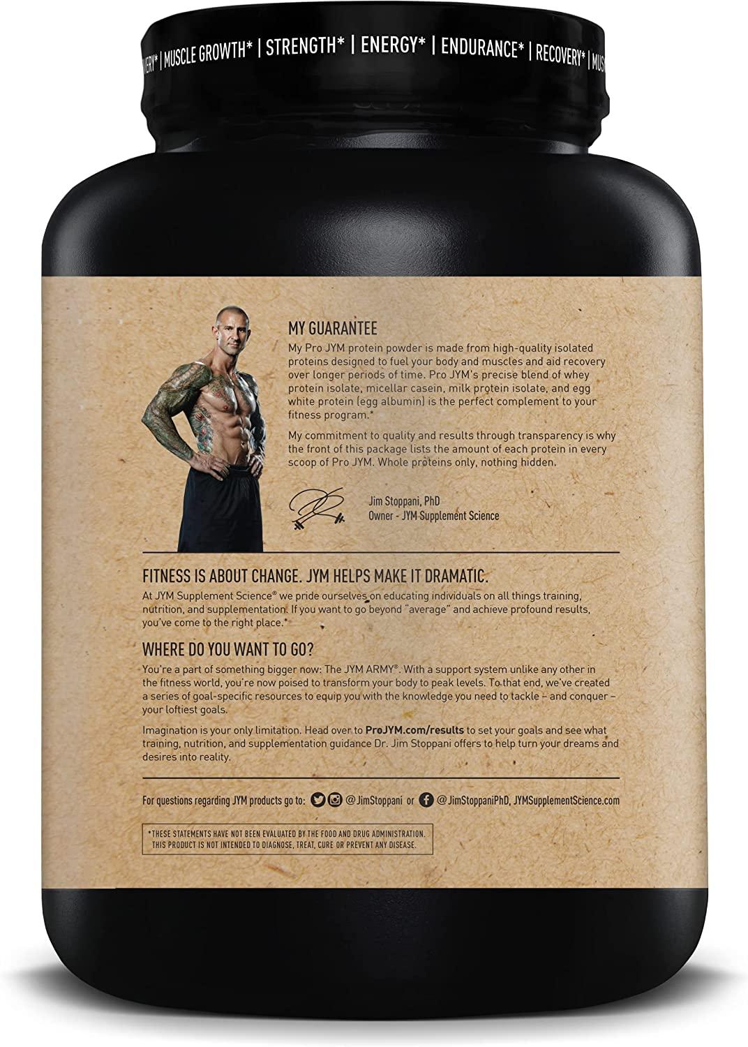 Pro JYM 4lbs Chocolate Brownie Protein Powder | Whey, Milk, Egg White ...