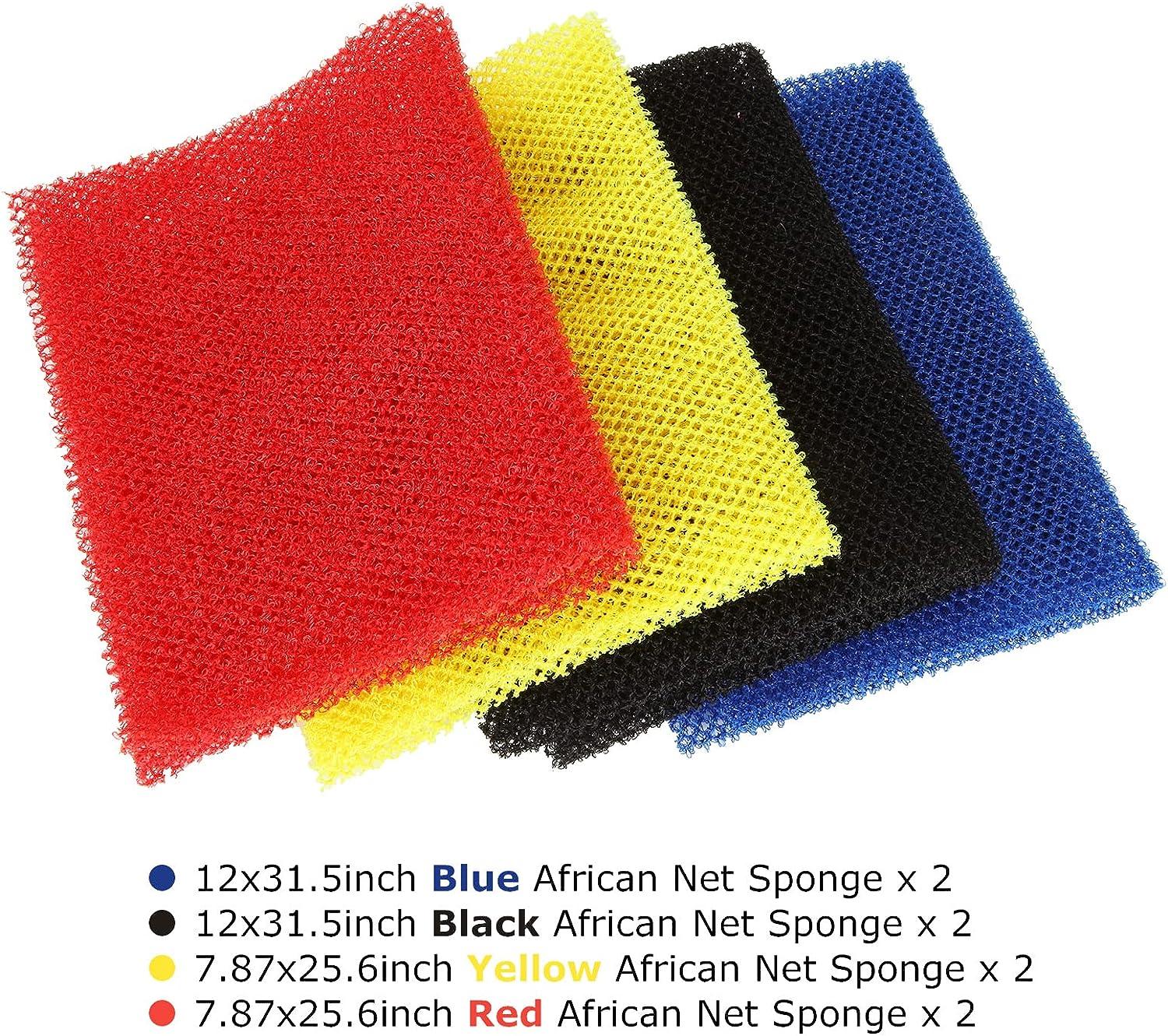 African Exfoliating Net Sponge Set - 8 Pieces | Extra Long Washcloth ...