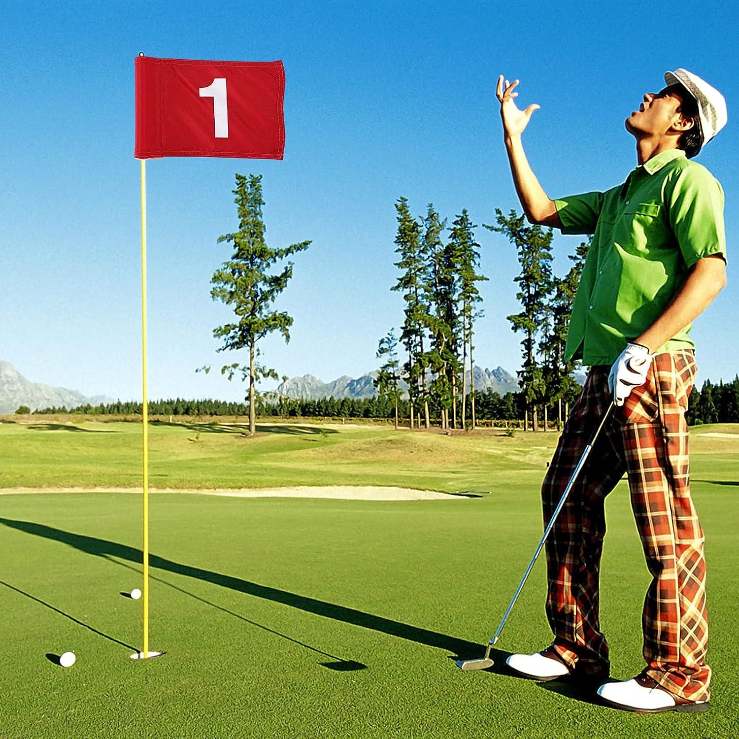 Tobwolf 4PCS Portable 15x22cm Golf Flags for Putting Green - 420D Nylon ...