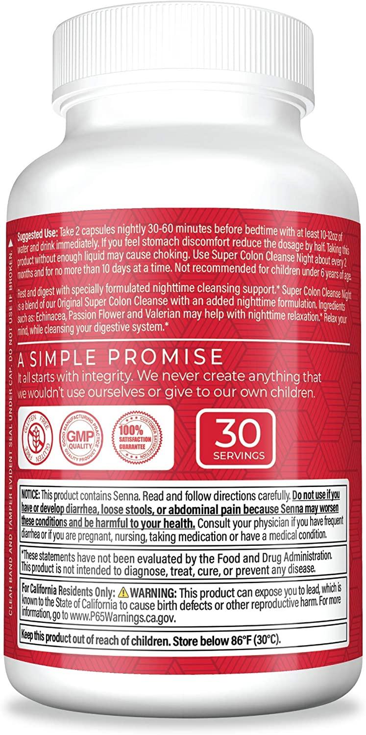Health Plus Super Colon Cleanse Night Formula - 60 Capsules for ...