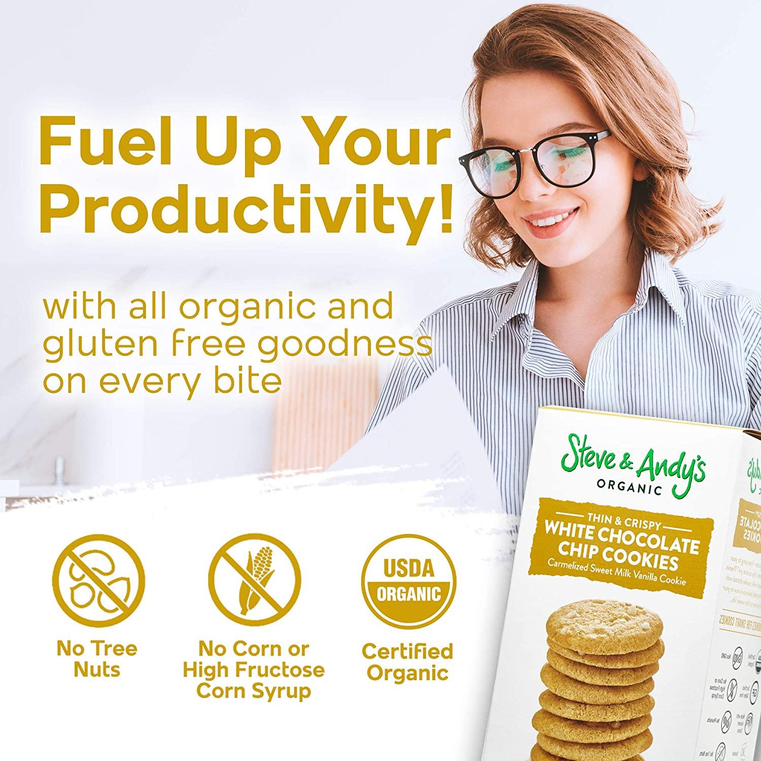 Steve and Andys Gluten Free Vanilla White Chocolate Crunchy Cookies (2 ...