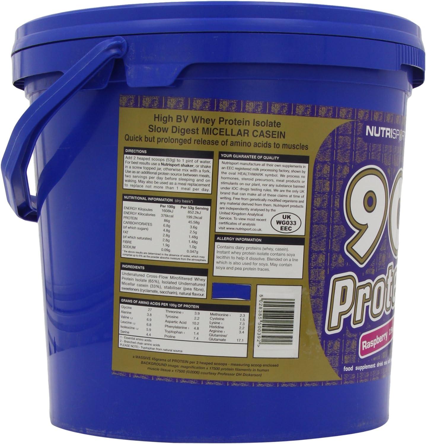 Nutrisport 90+ Raspberry Protein Powder 2.5kg - High Quality Protein ...