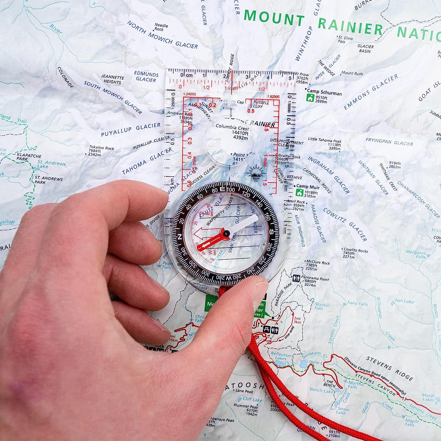 Sun Company ProMap Compass - Ultra Lightweight Baseplate Map Compass ...