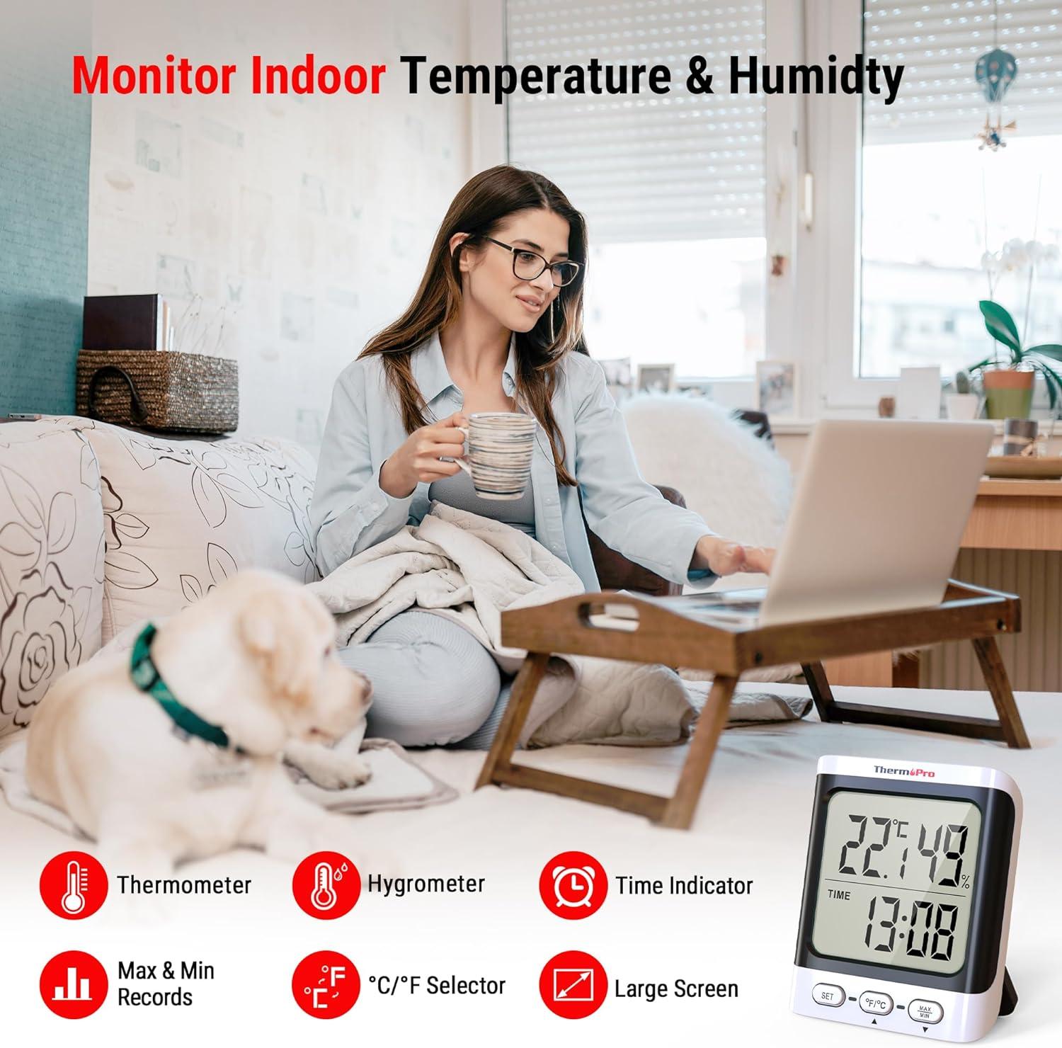 ThermoPro TP152 Thermometer & Hygrometer - Precise Room Temperature ...