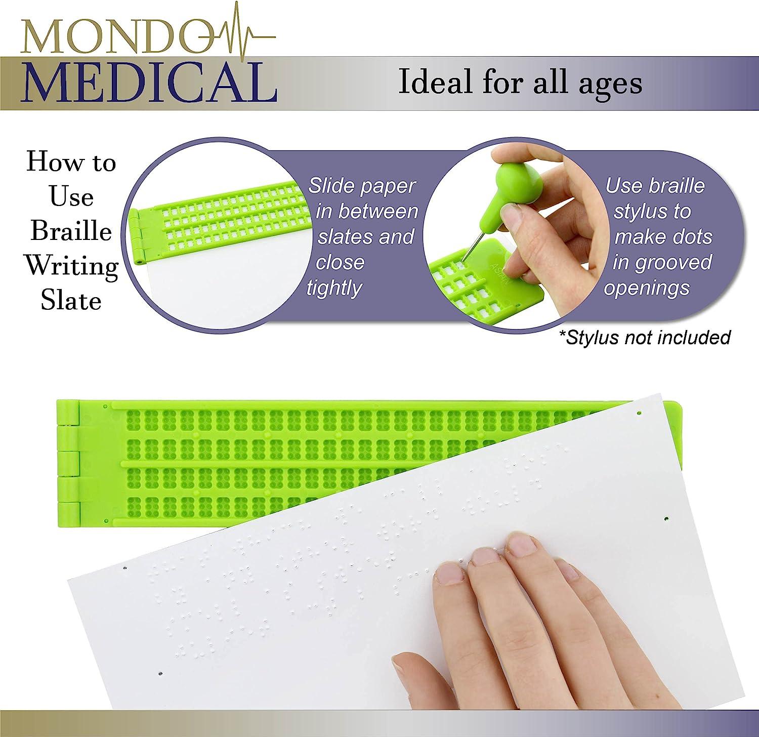 MonMed Braille Fingerboard Writing Slate - 4 Line Embosser Plate for ...