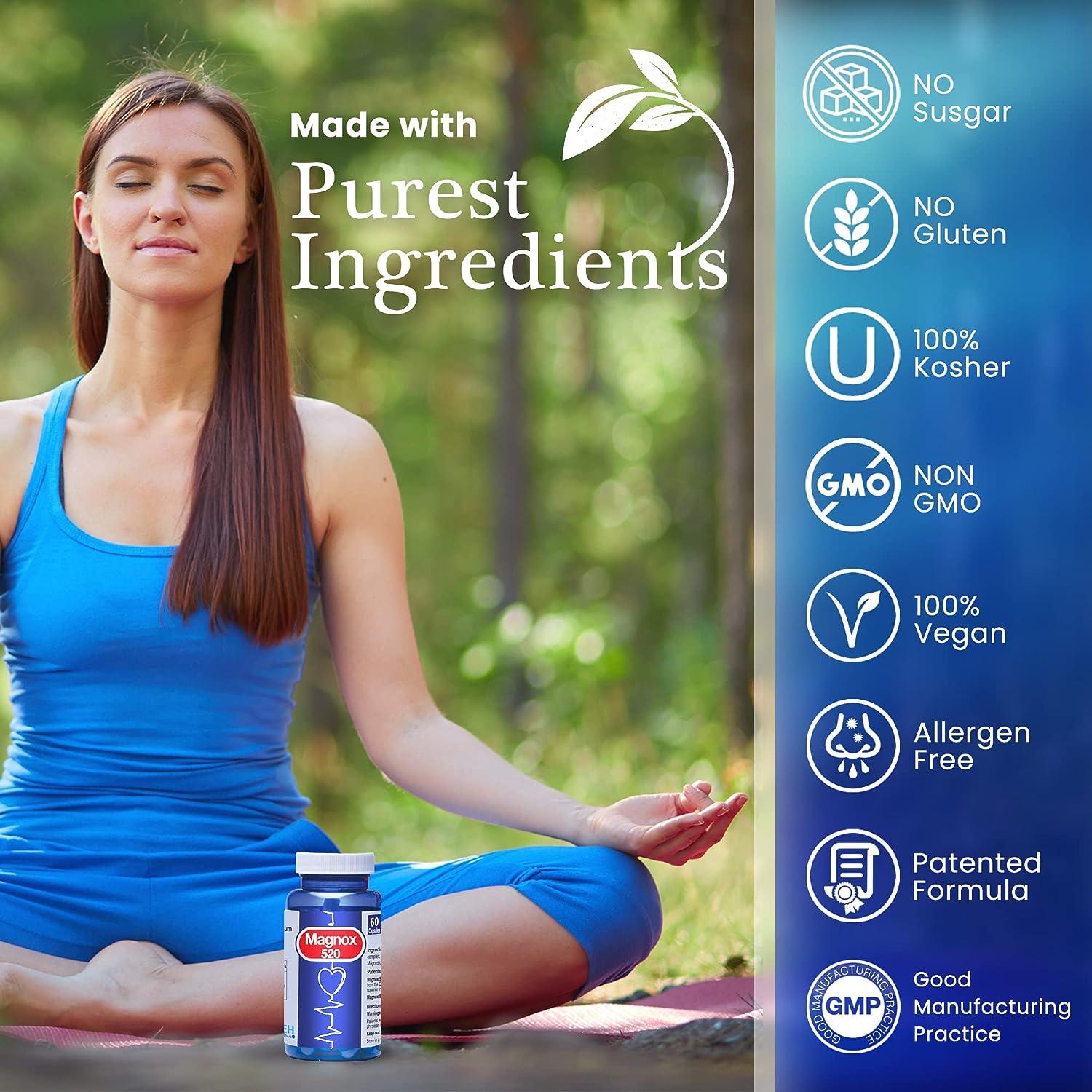 MAGNOX 520 - High Absorption 520mg Magnesium Supplement with Dead Sea ...