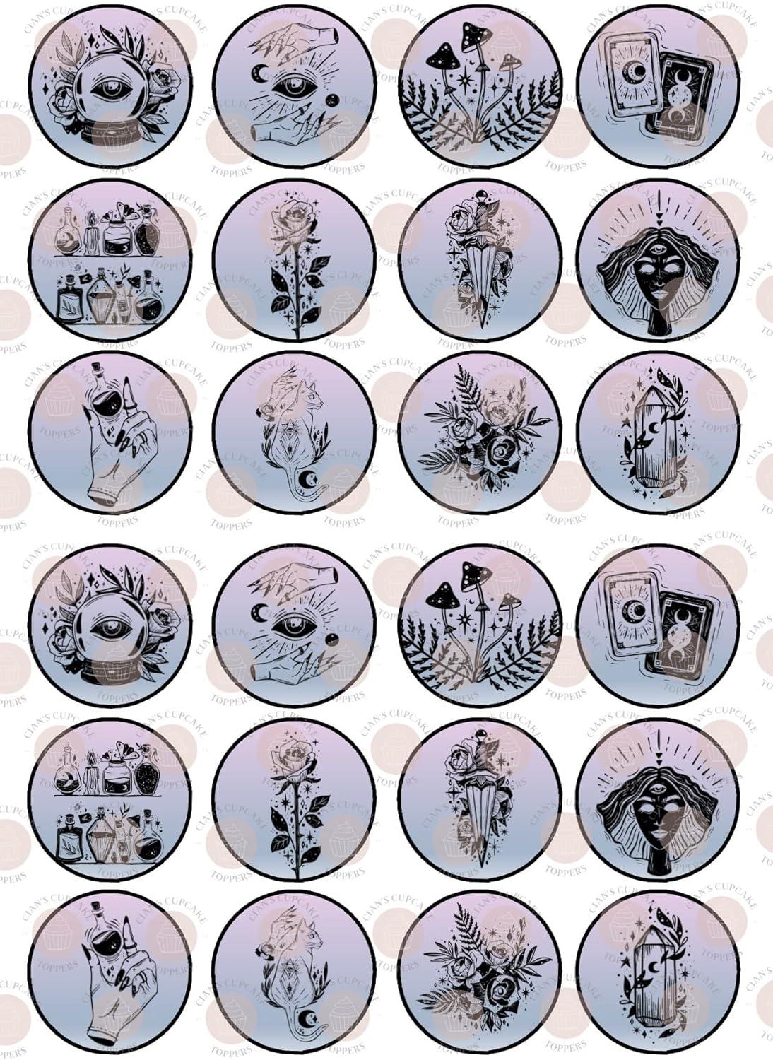 24 Celestial Magick Theme #1 Edible Premium Thickness SWEETENED Vanilla ...