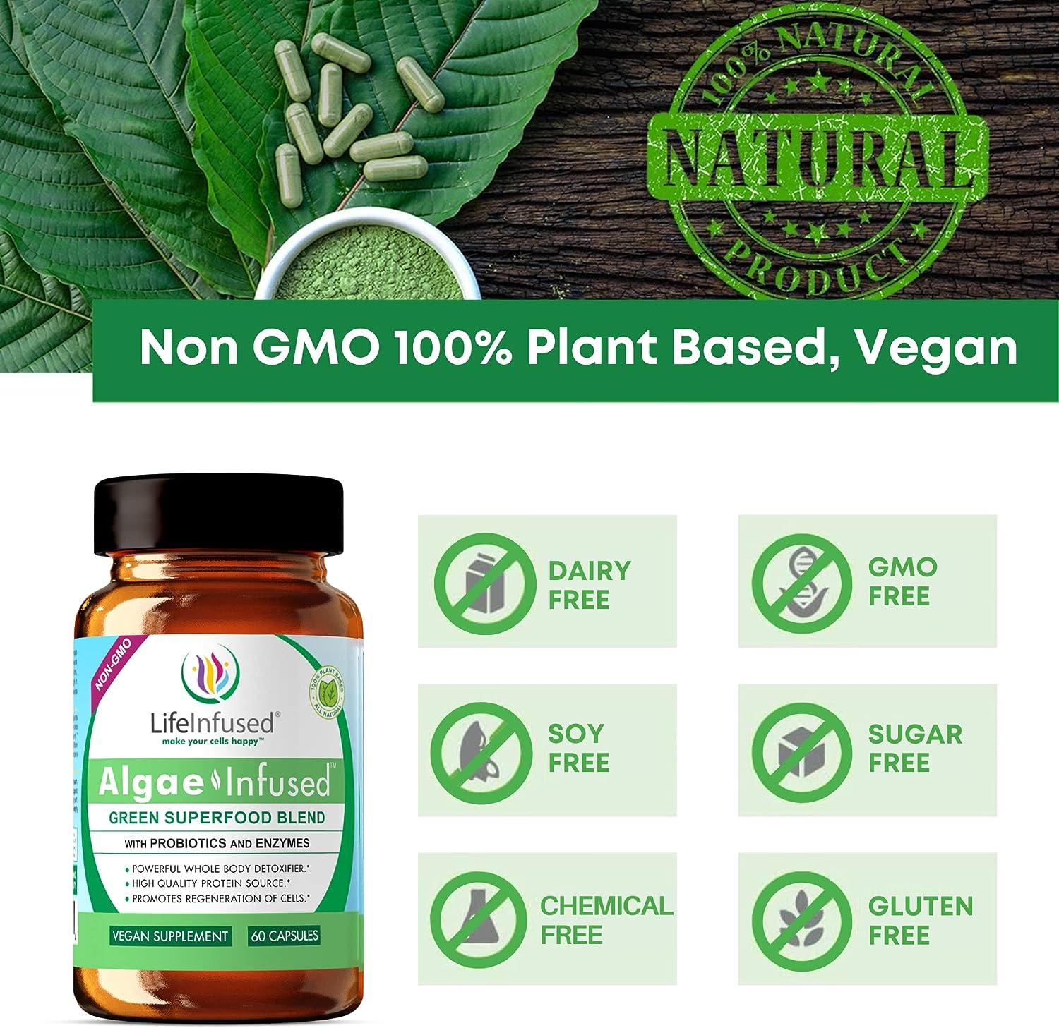 Life Infused Algae Infused - Premium Green Superfood Blend with Organic ...